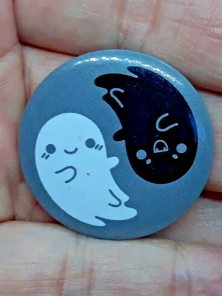 Ying Yang Boo Buddies Ghosts Button Pin | eBay
