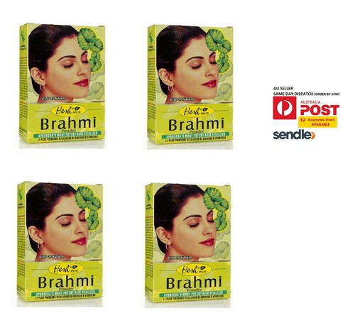 4 X BRAHMI POWDER HESH 100G- HERBAL- SKIN HAIR CARE- AYURVEDIC- BACOPA ...