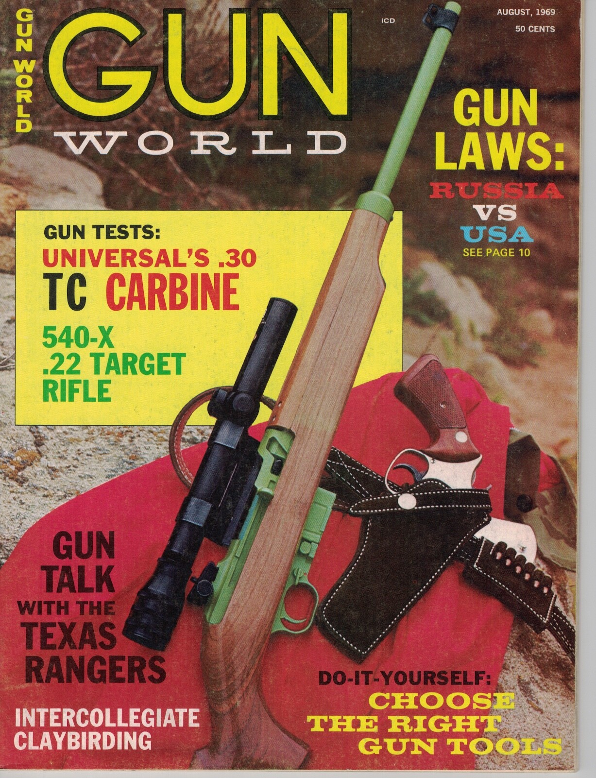 Gun World Magazine August 1969 / .30 TC Carbine / 540-X .22 Target ...