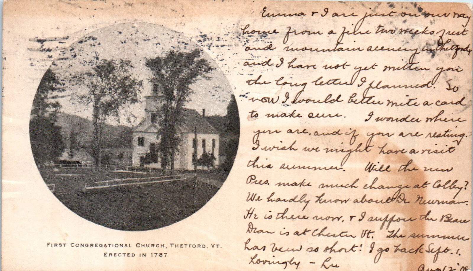 1900s First Congregational Church Thetford Orange County VT Postcard | eBay