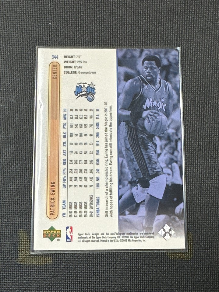 2001-02 Upper Deck Orlando Magic Basketball Card #344 Patrick Ewing ...