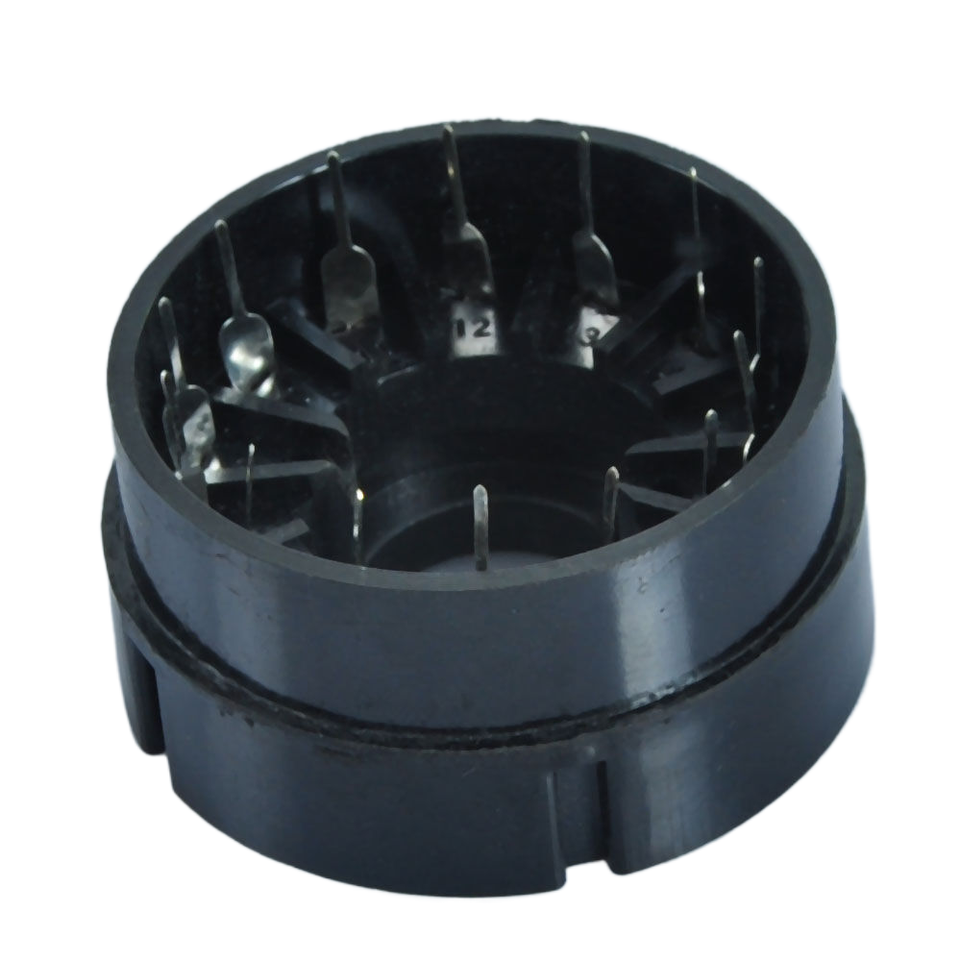 1pc 14 Pin B14A Base Tube Bakelite Socket Diheptal PCB Mount for CRT ...