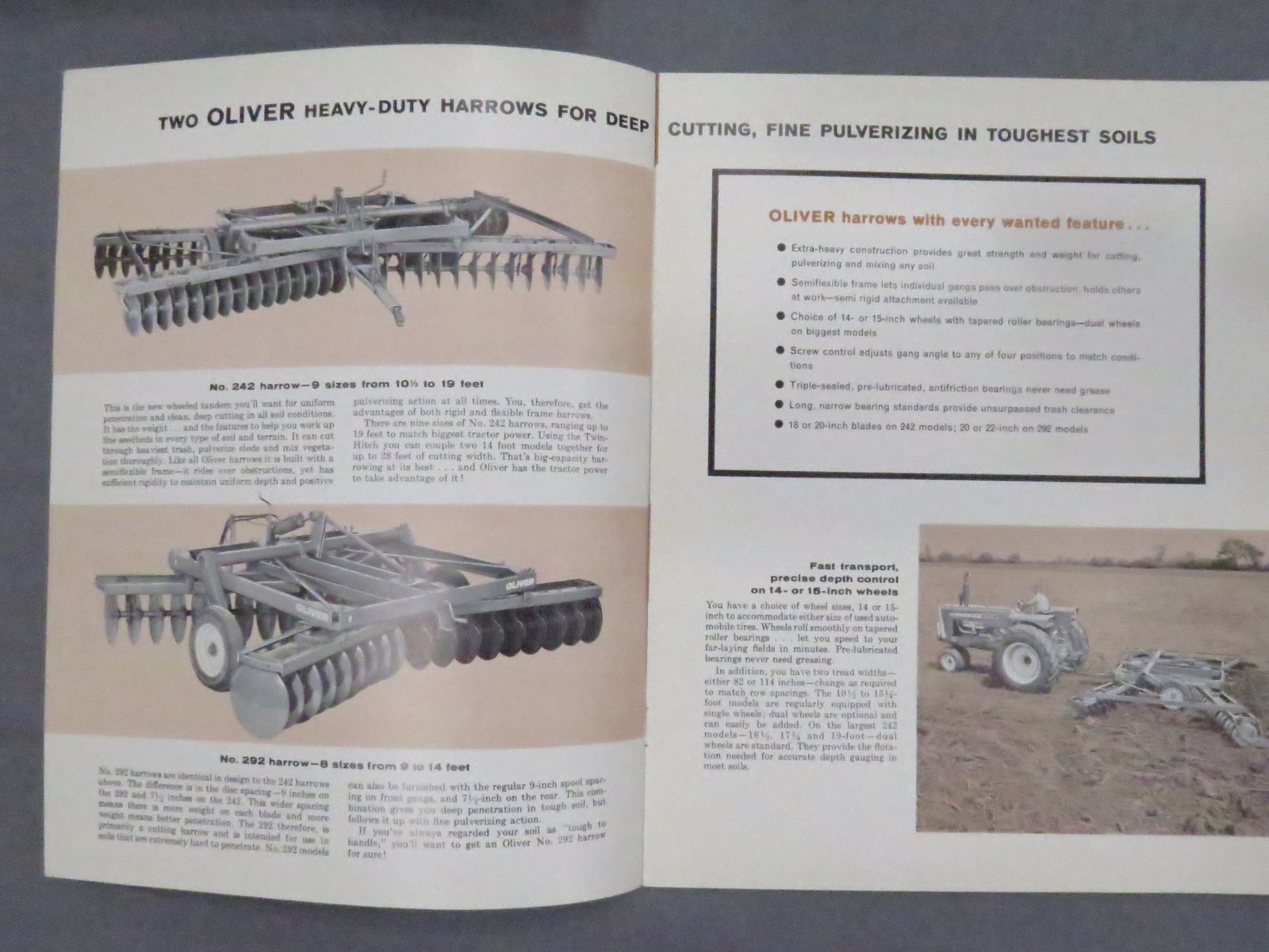 original 1965 Oliver 242 292 Disk Harrows Brochure Catalog Tractor | eBay