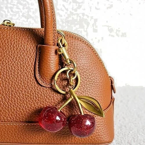 Coach Cherry Bag Charm Keychain – Glitter Resin & Brass | Cute Fruit ...