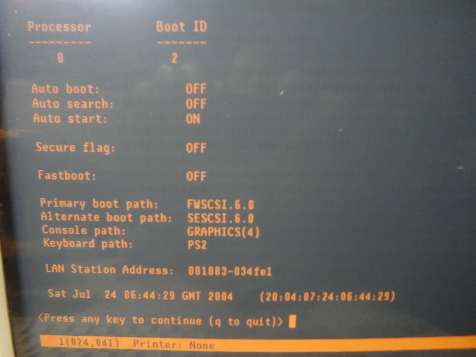 HP VISUALIZE A4988A A4125A C360 Workstation 367MHz 1GB Mem A4553A FX4 ...