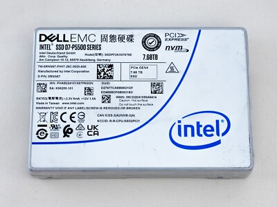 Intel Dell EMC D7-P5500 Series 7.68TB PCIe Gen4 NVMe SSDSSDPF2KX076T9E ...