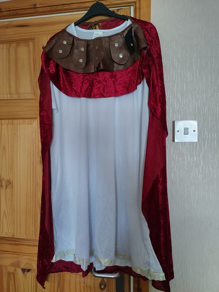 Mens Roman Greek Senator Gladiator Fancy Dress Costume Marc Anthony ...