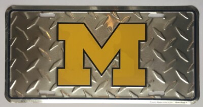 MICHIGAN WOLVERINES CAR TRUCK TAG DIAMOND LICENSE PLATE SIGN UNIVERSITY ...