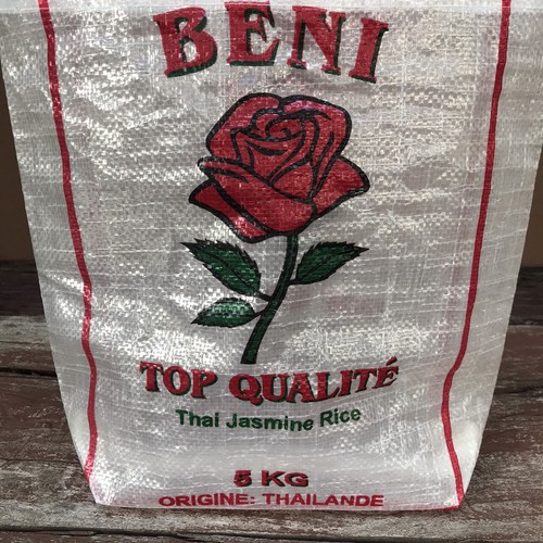 Vintage Hand Bag White Rice Sack Eco-Friendly Rose Pattern Size Small ...