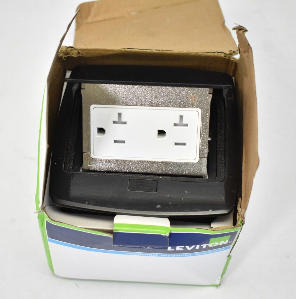 Leviton PFTR2-MB Pop-Up Floor Box with 20 Amp Tamper-Resistant Outlet ...