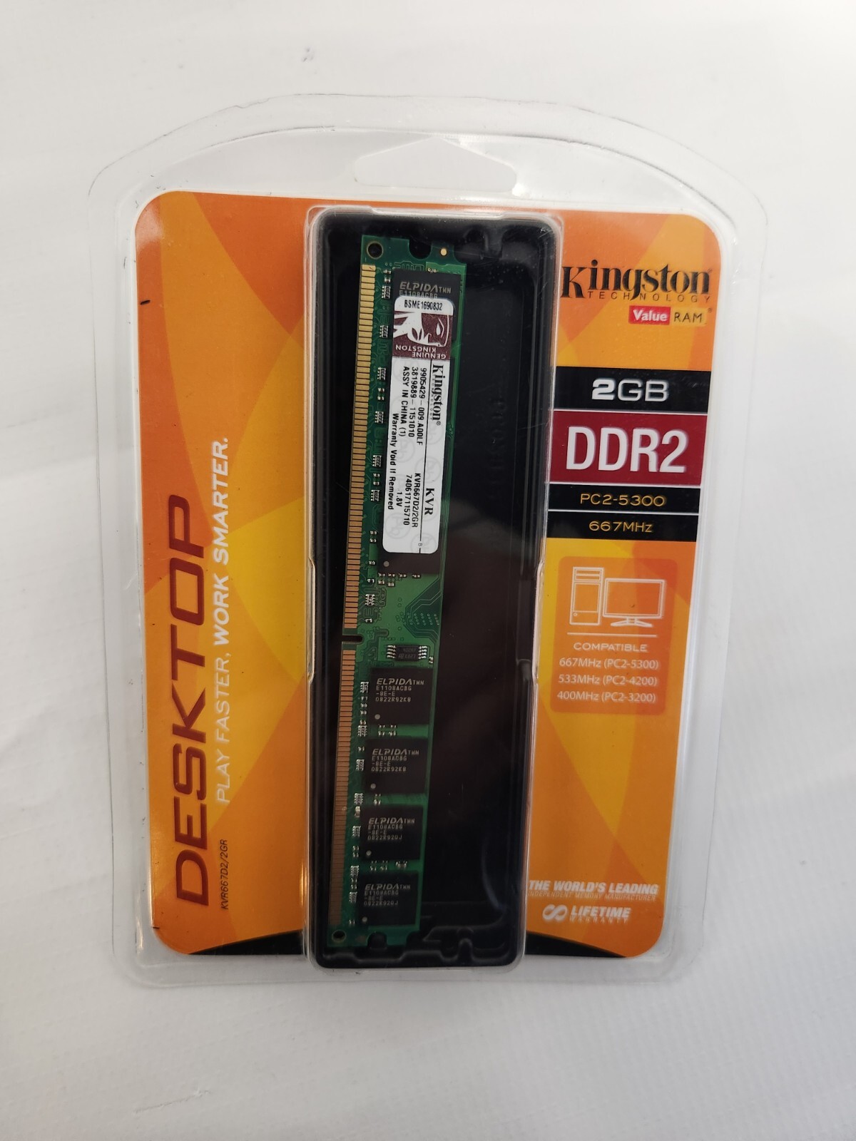 New Kingston Value RAM 2GB DDR2 PC2-5300 667Mhz Desktop Memory KVR667D2 ...