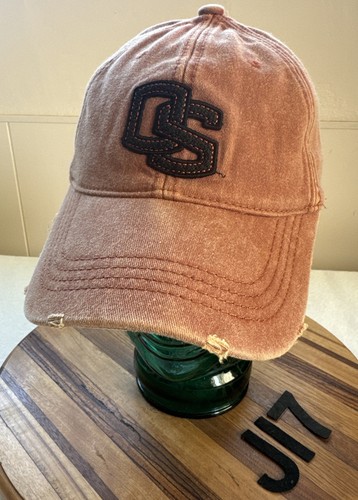 OREGON STATE distressed orange/brown strapback hat! Embroidered Logo ...