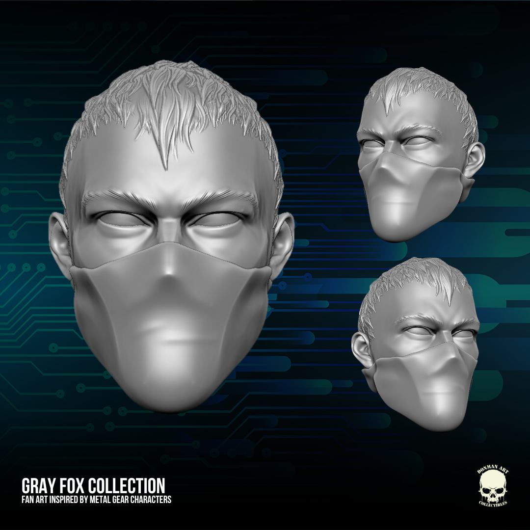 Gray Fox v3 MGS ninja custom head for GI Joe Classified and other ...