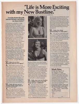 vintage 1980s magazine print ad Mark Eden Developer Bustline enlarger ...