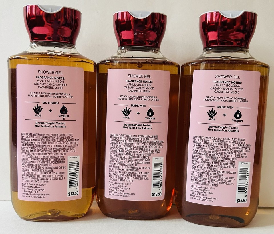 3 New Bath & Body Works BONFIRE BASH 10 Fl Oz Vitamin E Shower Gel Lot ...
