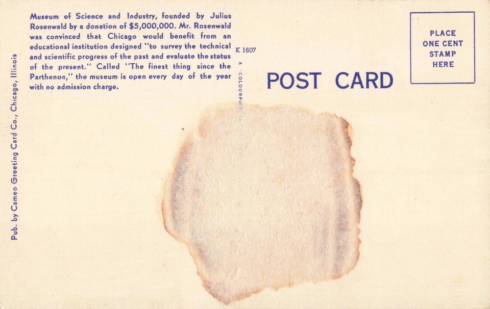 Chicago IL Illinois, Museum of Science & Industry, Jackson Park Vintage ...
