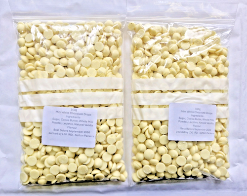 White Chocolate Drops Mini Buttons 500g or 1kg | eBay UK