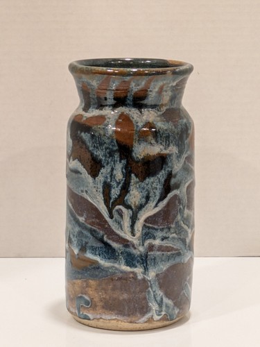 Early Karl Sporck Studio Art Pottery Abstract Blue Ceramic Vase | eBay