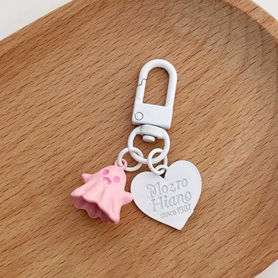 Cute Little Ghost Keychain Halloween Ghost Love Pendant Keyring Phone ...
