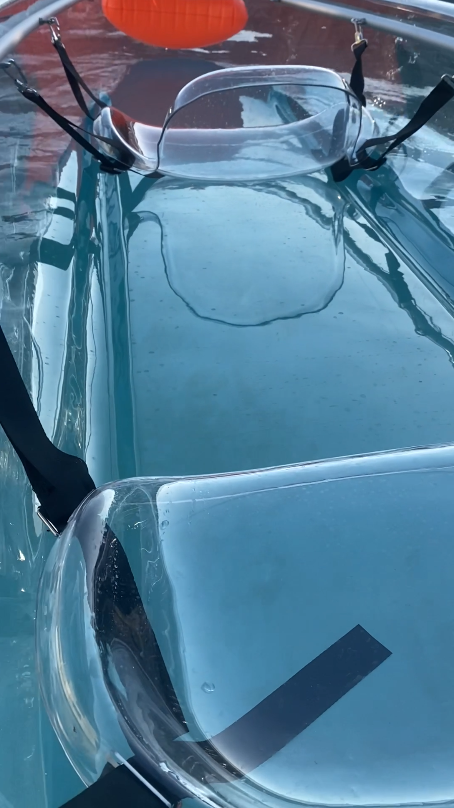 Takao 2-Seater Clear Kayak Double Plexiglass Bottom w/Frame Clear Seat ...