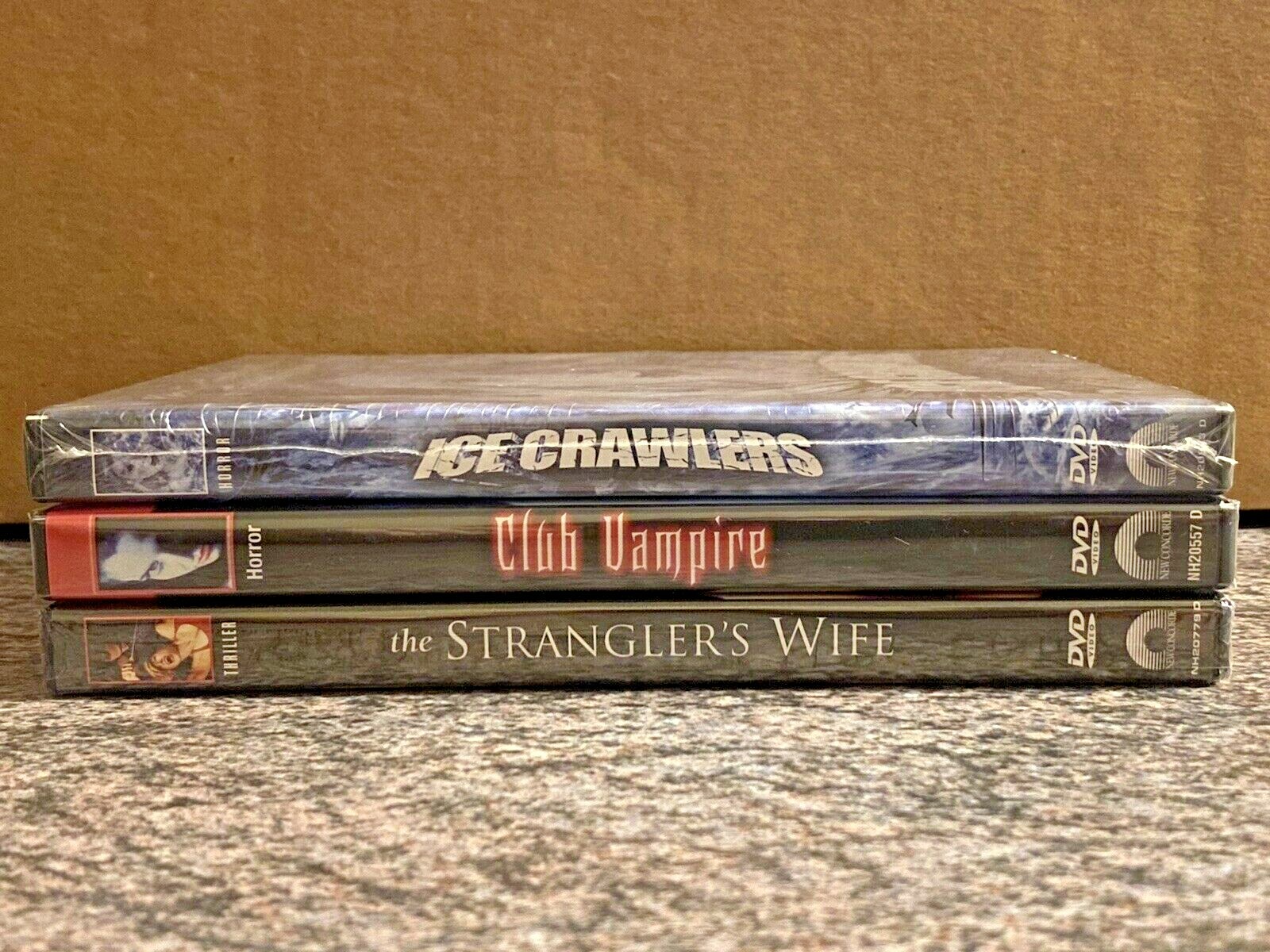 3 New Concorde Horror DVD Lot! Ice Crawlers, Club Vampire, Strangler's ...