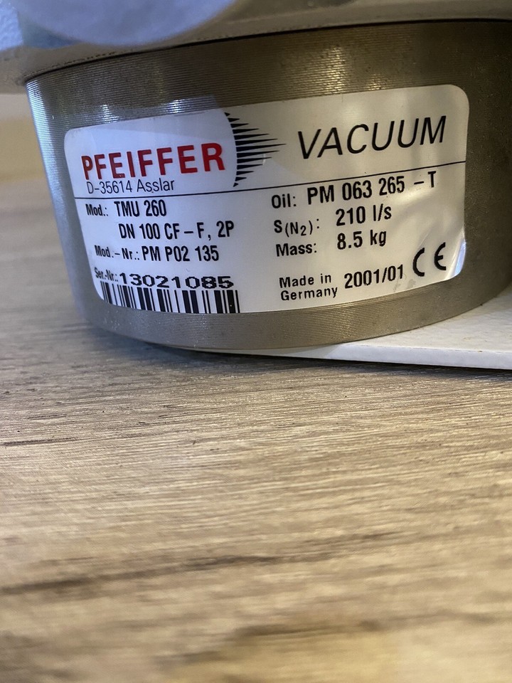 Pfeiffer Vacuum TMU 260 PMP02135 Turbomolecular Turbo Pump DN 100 CF ...