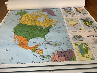 World Maps - Antique Pull Down Map