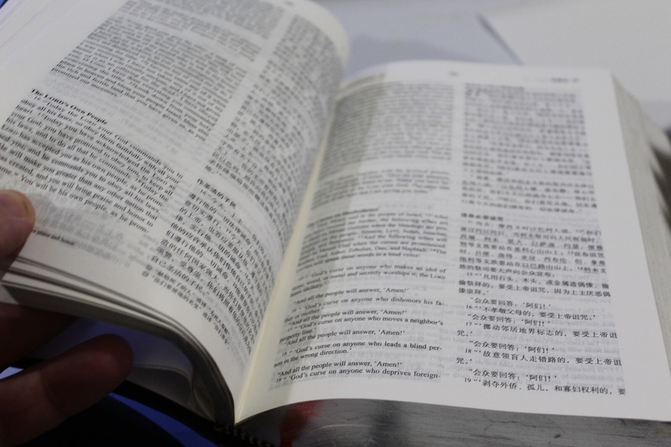 chinese english bible good news translation bonded leather | eBay