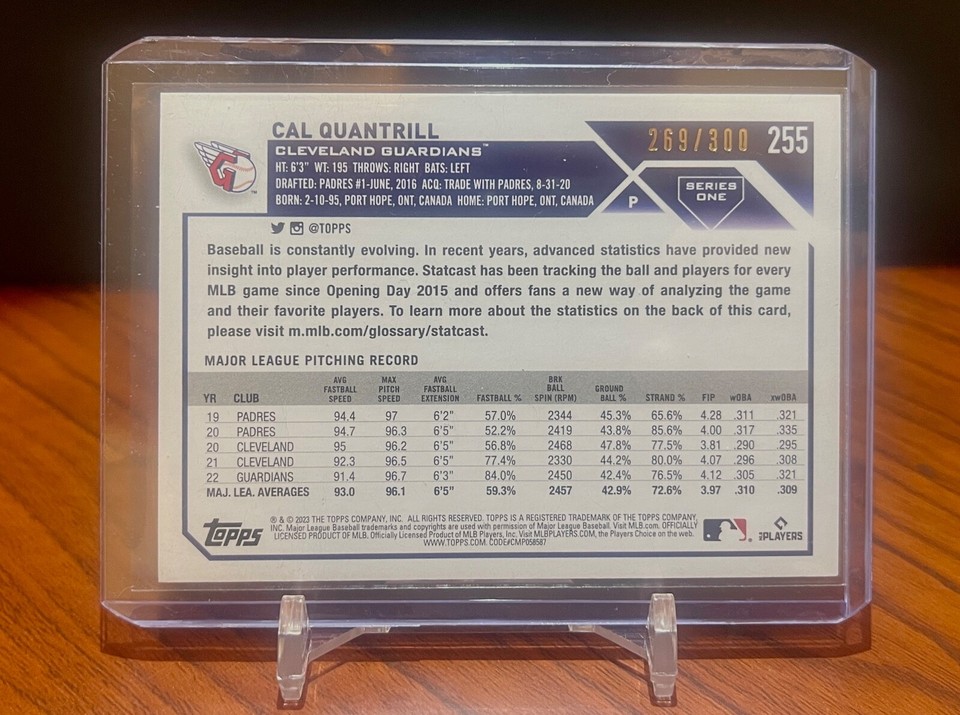 2023 Topps Series 1 Cal Quantrill Advanced Stats Parallel #269/300 ...