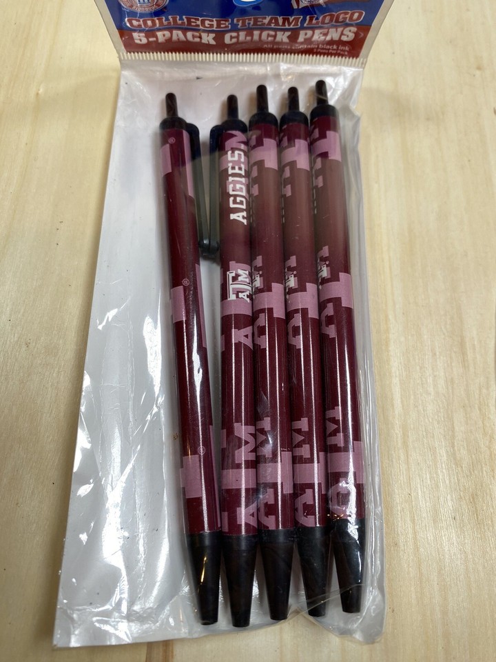 Pick your College! NCAA Team Logo Click Pens Multi-Pack 5 Pens with ...