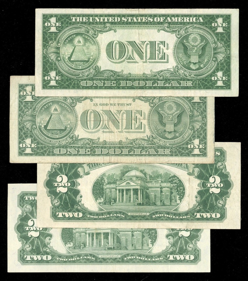 4 Old Paper Money Set Silver Certificates & US Notes 1935 1953 1957 ...