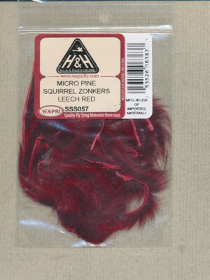 Micro pine squirrel zonkers - leech red - 2 feet SSS057 | eBay