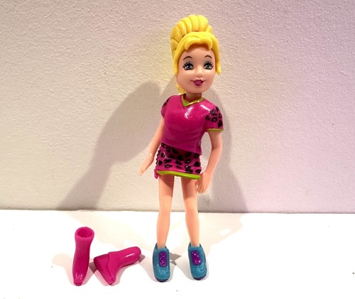 Mattel Polly Pocket Fashion Polly Dolls Boots Ponytail Pink 4” Figure ...