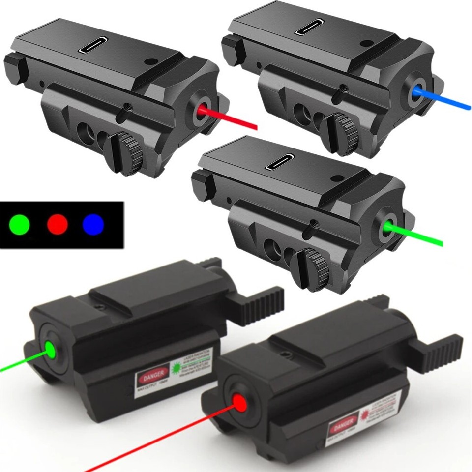 Tactical Red Green Blue Dot Laser Sight Low Profile Pistol 20mm ...