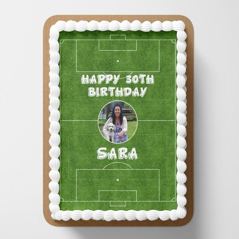 Football Pitch PERSONALISED MESSAGE EDIBLE ICING CAKE TOPPERS TOPPER ...