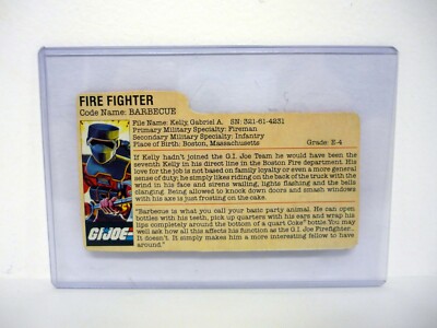 GI Joe Barbecue File Card Hasbro Direct Red Back Asst. 6182 Accessory ...