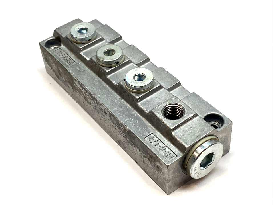 Festo FR-8-1/4 Distributor Block 8-Station Manifold G1/2 Inlet G1/4 ...