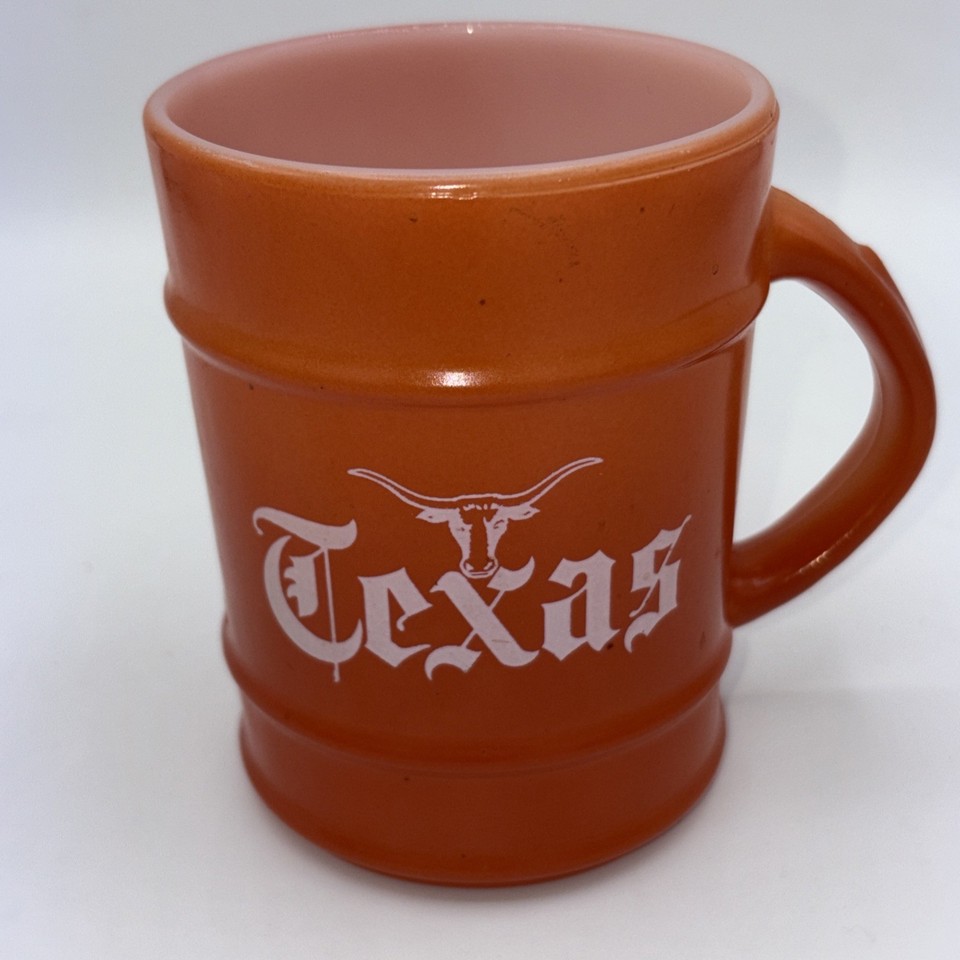 Ultra Rare Fire King Texas Longhorns Vintage Barrel Coffee Mug | eBay UK
