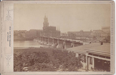 1886 CABINET CARD PHOTO DRESDEN GERMANY BLICK VOM HOTEL KAISERHOF AUF ...