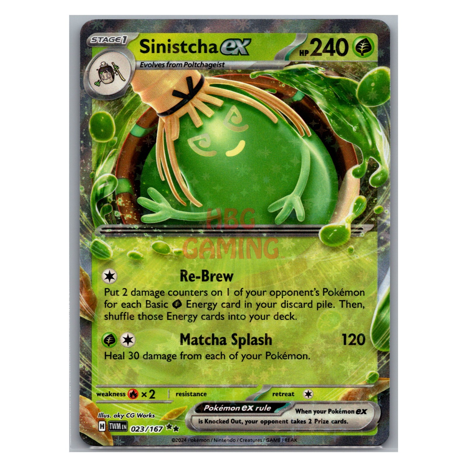 Pokemon Card | 023/167 SINISTCHA EX Double Rare Holo | SV: Twilight ...