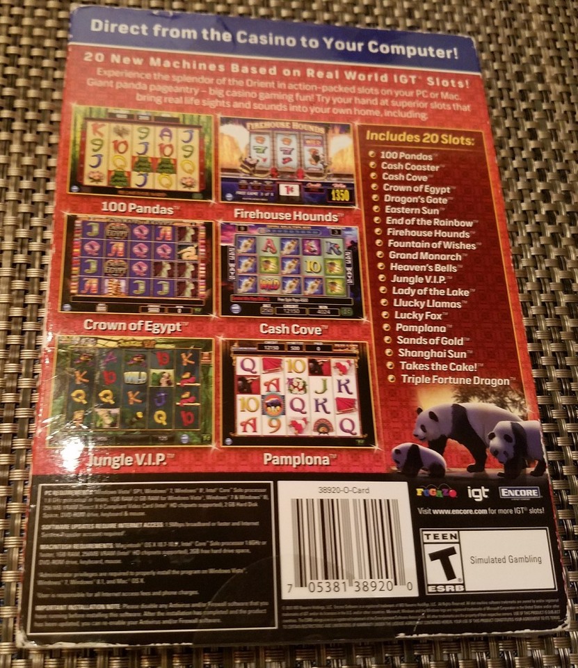 IGT SLOTS 100 PANDAS 20 Slots Included PC & Mac Game DVD-ROM NEW in BOX ...
