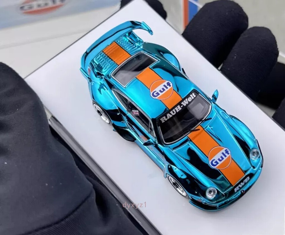 FS 1:64 Plating Blue Gulf RWB 993 GT Racing Sports Model Diecast Metal ...
