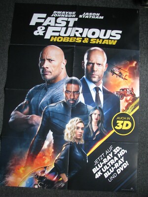 Fast & Furious-Hobbs & Shaw Poster-Dwayne Johnson-Jason Statham-58 x 64 ...