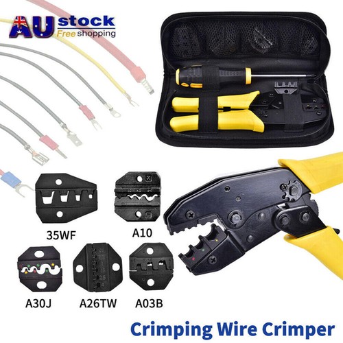 Ratchet Crimper Plier Crimping Tool Cable Wire Electrical Terminals Kit ...