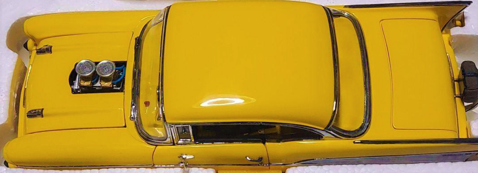 57 Chevy Race Car Dragster Built 12 Metal Model 18 Carousel YEL 1:24 55 ...