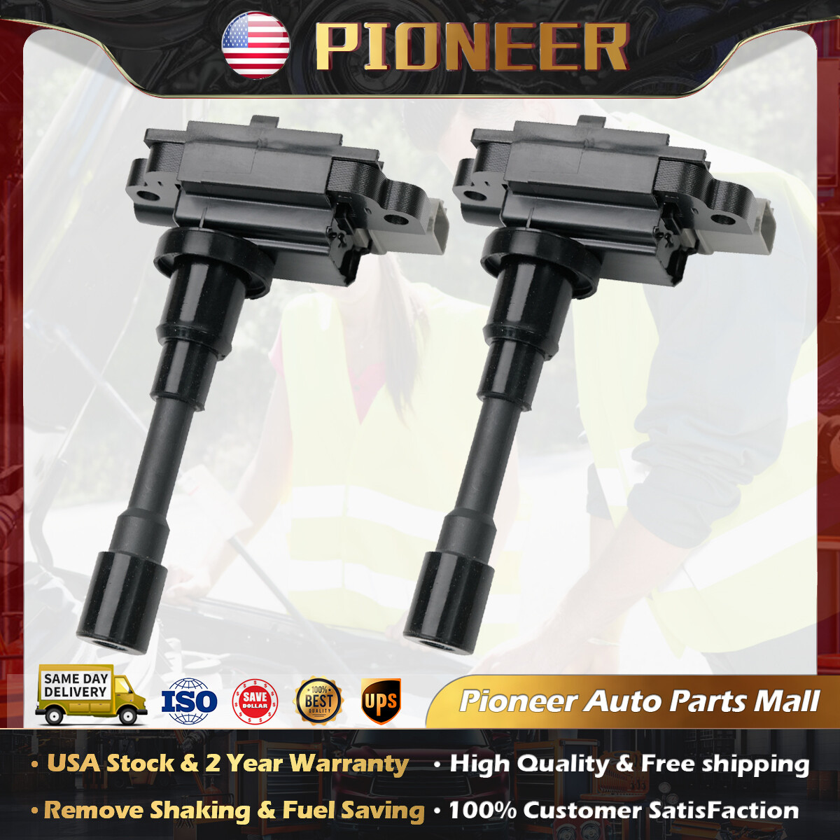 2X Ignition Coil For Suzuki Esteem Aerio Baleno Jimny 1.6L 33400-65G00 ...
