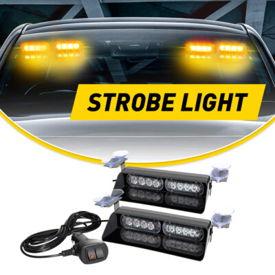 LED Warning Strobe Amber Flashing Beacon Magnetic Car Roof Recovery ...