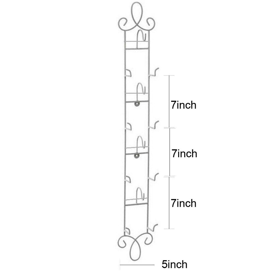 2 Pcs Tea Cup Display Rack Vertical Wall Stand Teacup Saucer Holder for ...