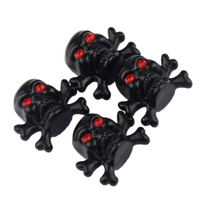 Skull Style Car Tyre Air Pressure Caps Seal Stem Cover Tire Accessories ...