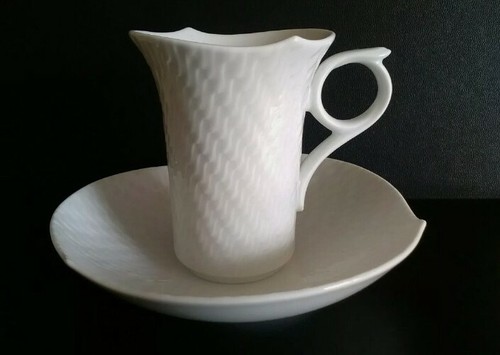 Meissen Wave Relief White Porcelain Cup And Saucer | eBay UK